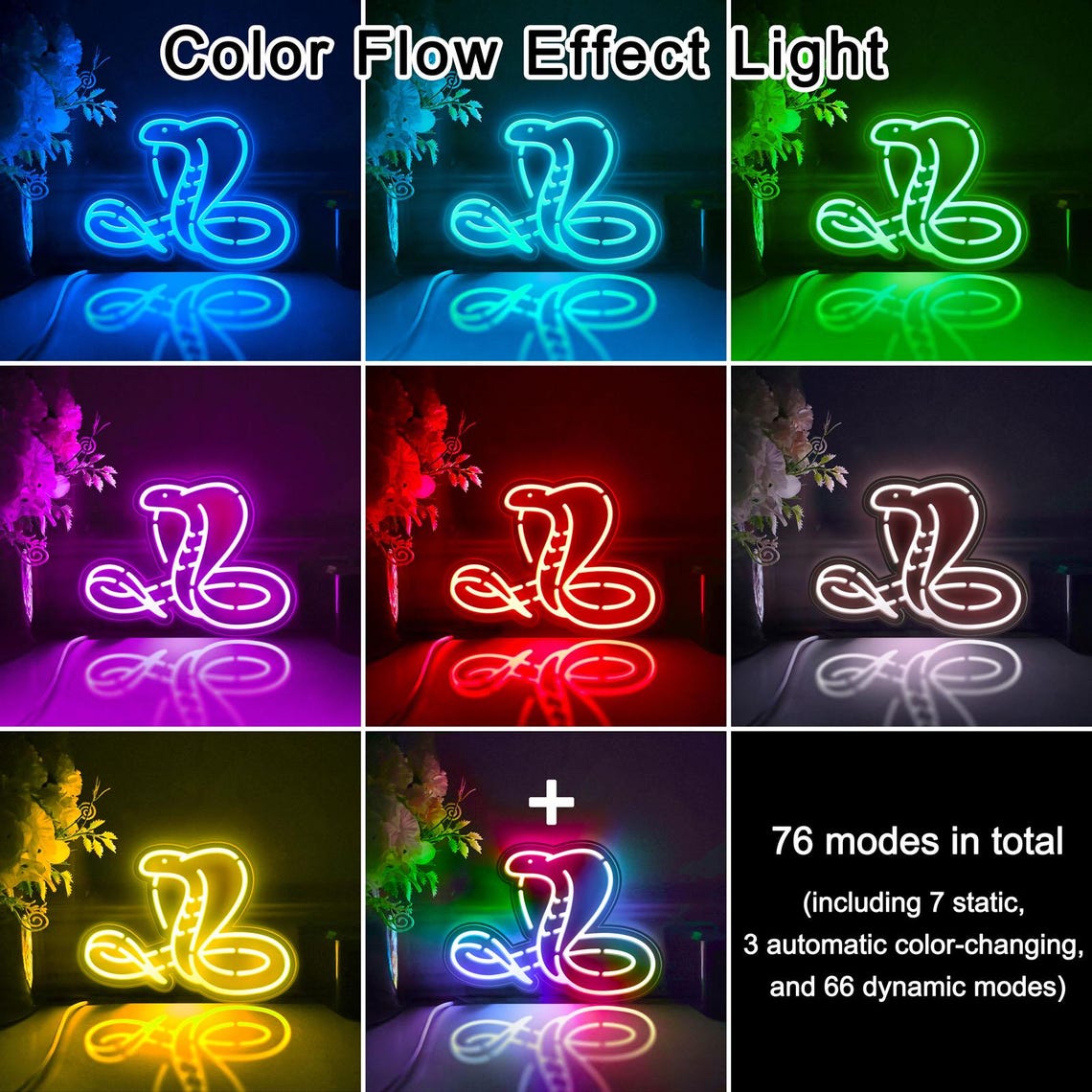 Cobra Led Light Box, Snake Wall Art Decor, Light Sign, Desktop ...
