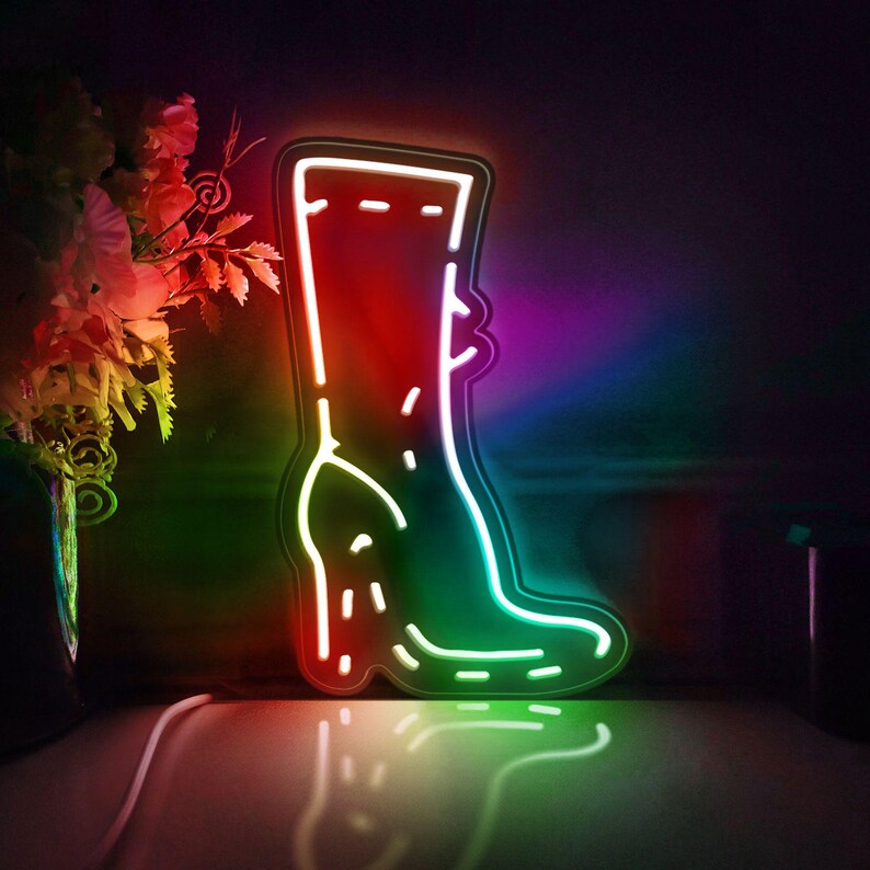 Women's Boot Led Light Box, Boot Wall Art Decor, Personalized Light ...