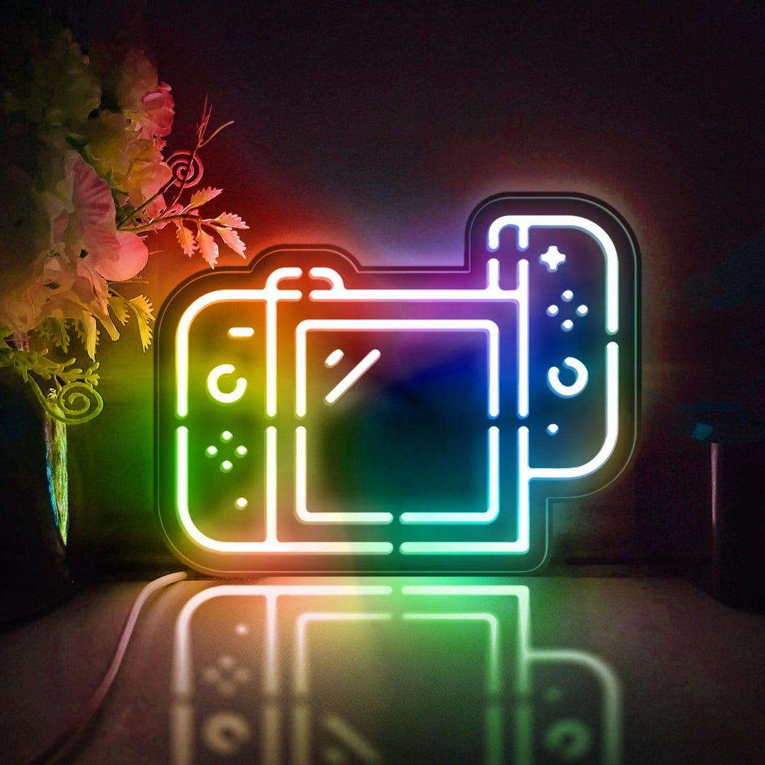 Game Console Led Light Box, Game Controller Wall Art Decor, Light Sign ...