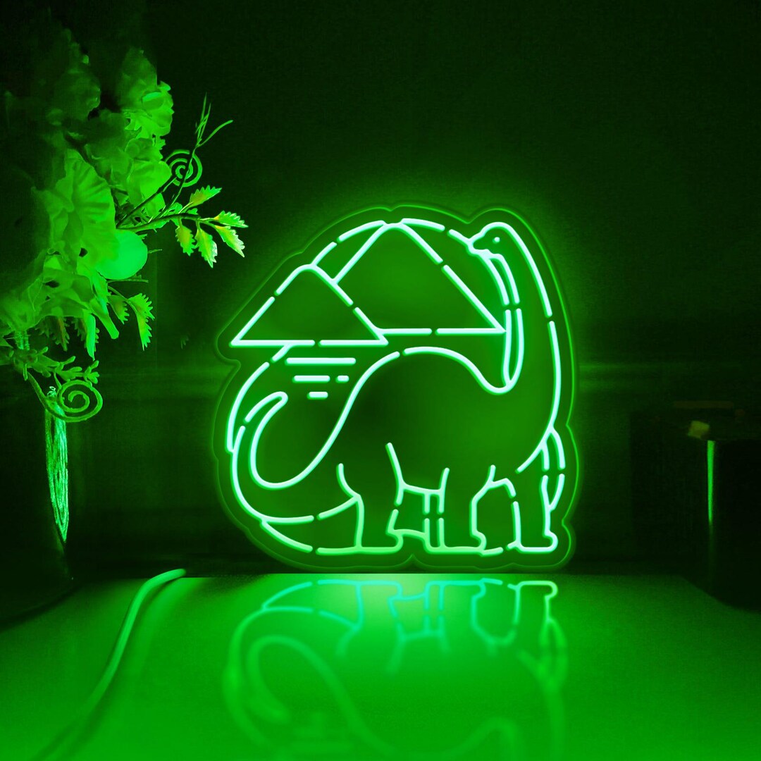 Dinosaur Led Light Box, Diplodocus Wall Art Decor, Light Sign, Desktop ...