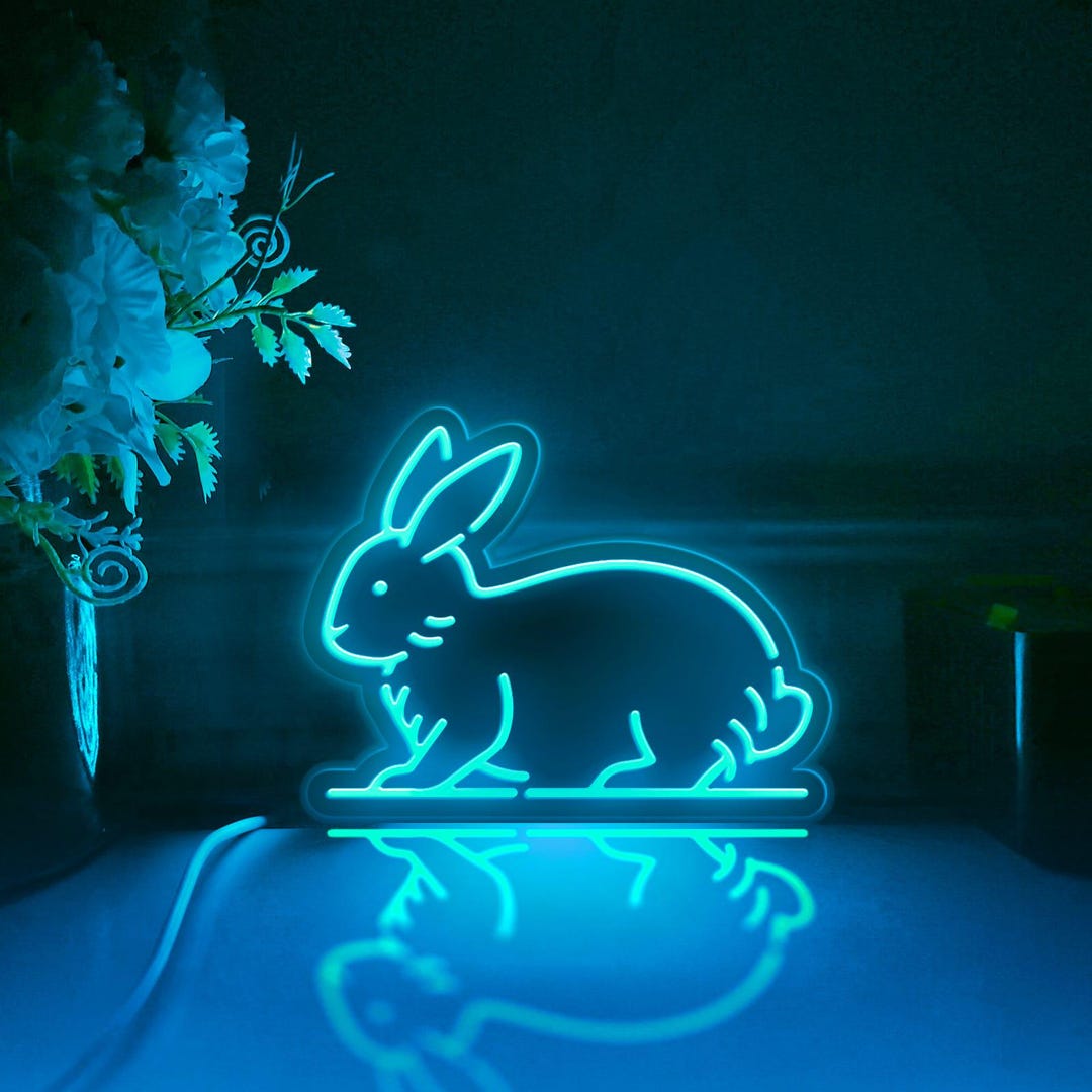 Rabbit Led Light Box, Farm Animal Wall Art Decor, Personalized Light ...