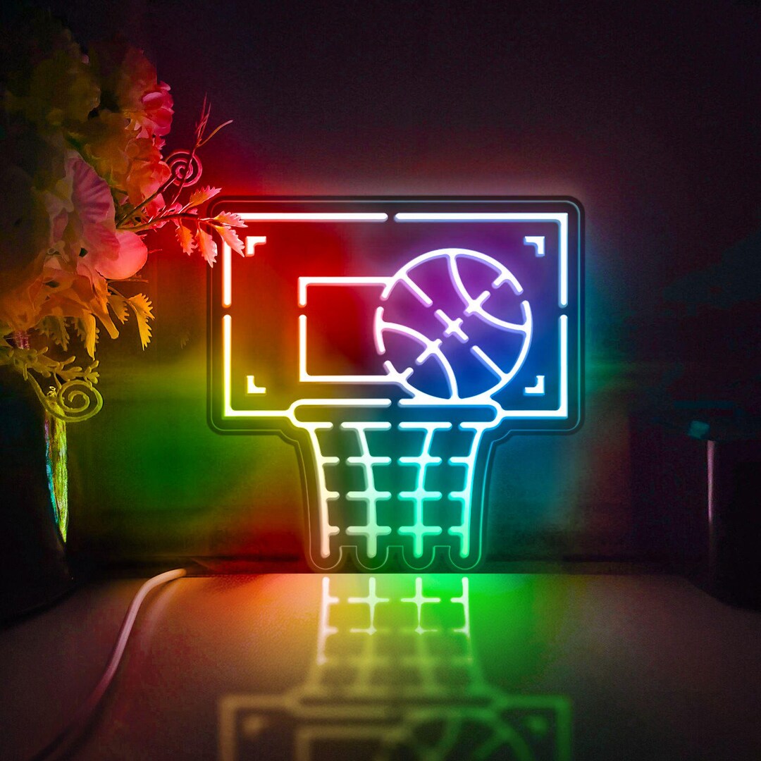 Basketball, Basketball Hoop Led Light Box, Basketball Wall Art Decor ...