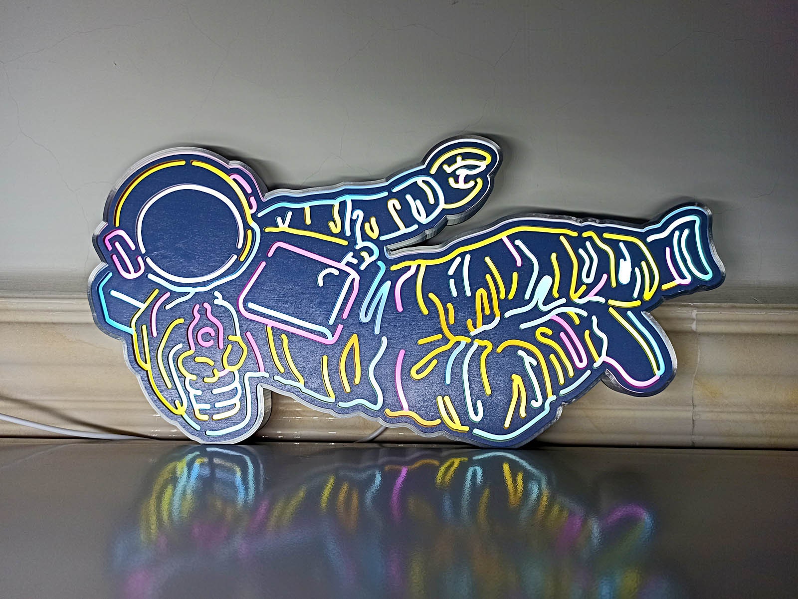 Astronaut LED Light, Spaceman Led Wall Art, Astronaut Decoration ...