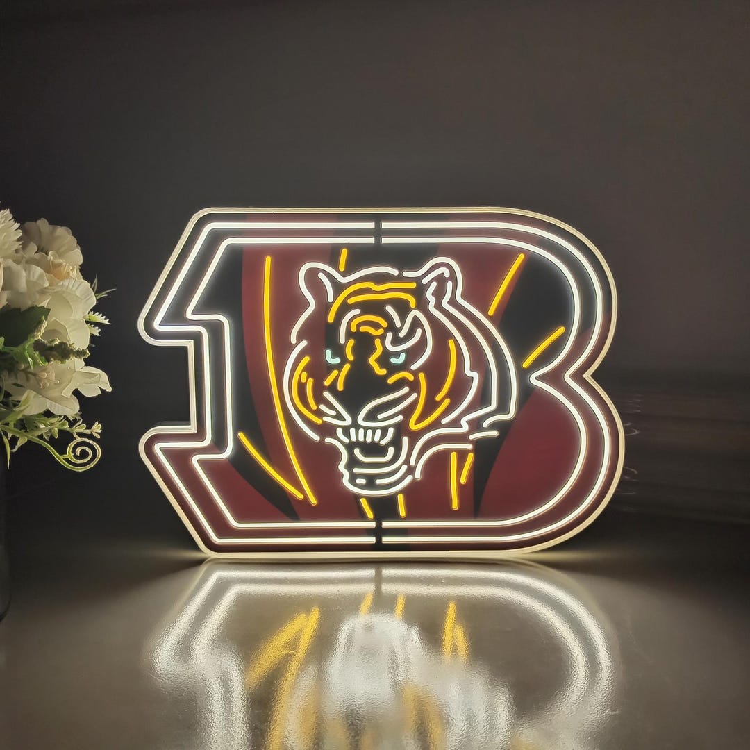 NFL Bengals Tiger Led Light Desktop Decorations Wall Hangings Man Cave ...
