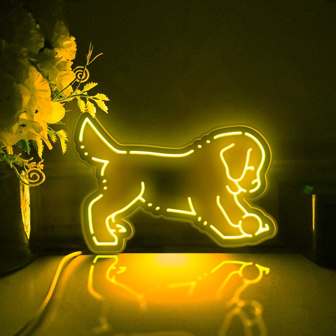 Golden Retriever Puppy Led Light Box, Pet Dog Wall Art Decor, Light ...