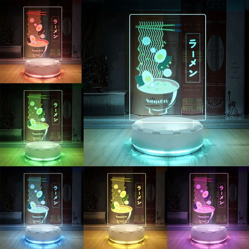 Ramen Japanese Noodle Bowl Sign, LED Desk Lamp, Shop Display, Home ...