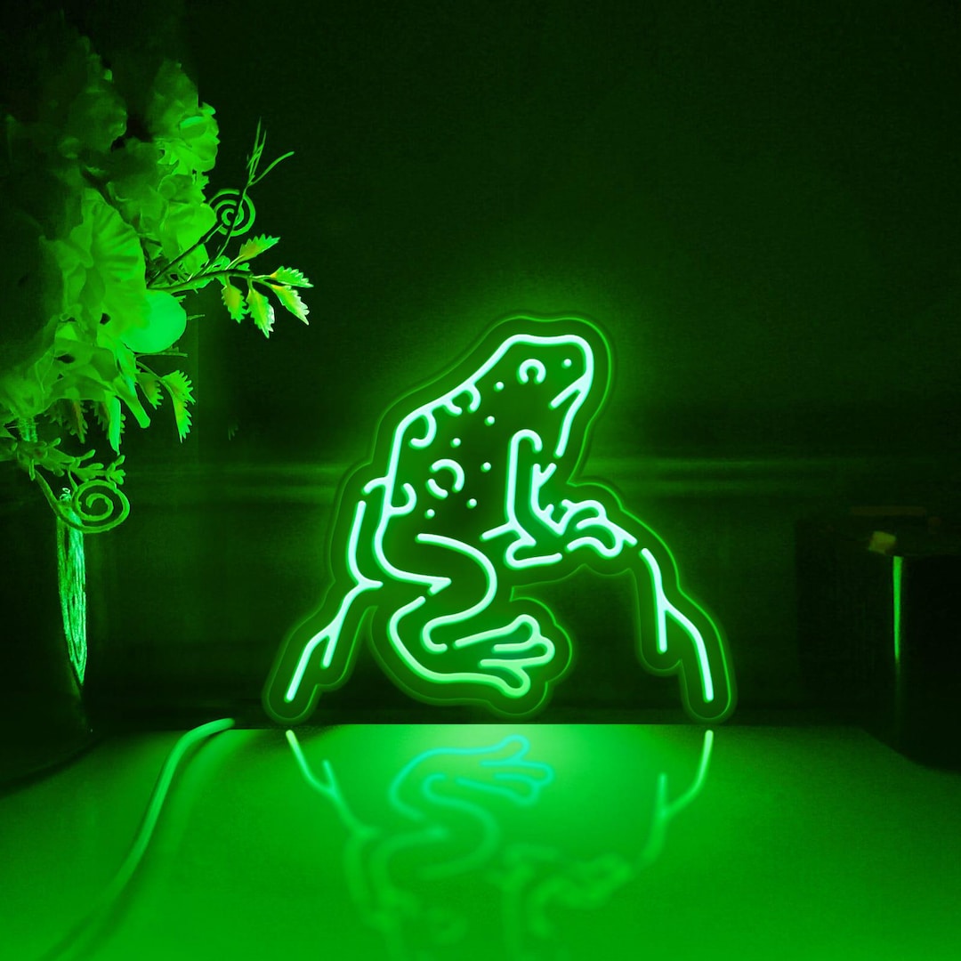 Poison Dart Frog, Jungle Led Light Box, Frog Wall Art Decor, Light Sign ...