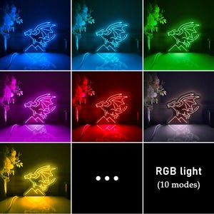 Dragon Led Light Box, Flying Dragon Wall Art Decor, Personalized Light ...