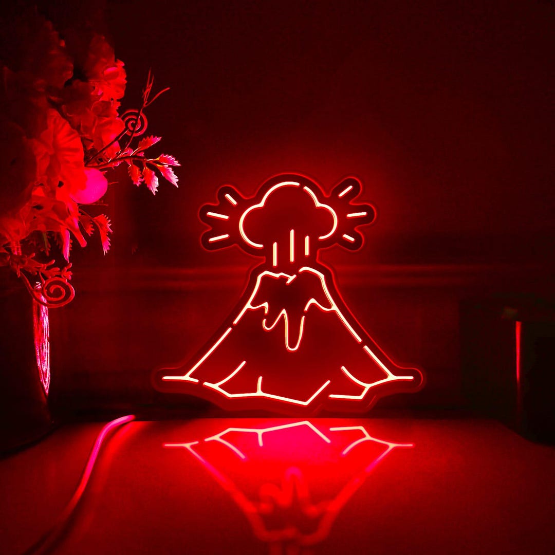 Volcano Eruption Led Light Box, Volcano Wall Art Decor, Personalized ...