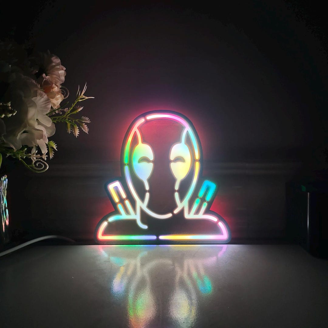 Deadpool Led Lightbox, Deadpool Desktop Decorations, Marvel Wall ...