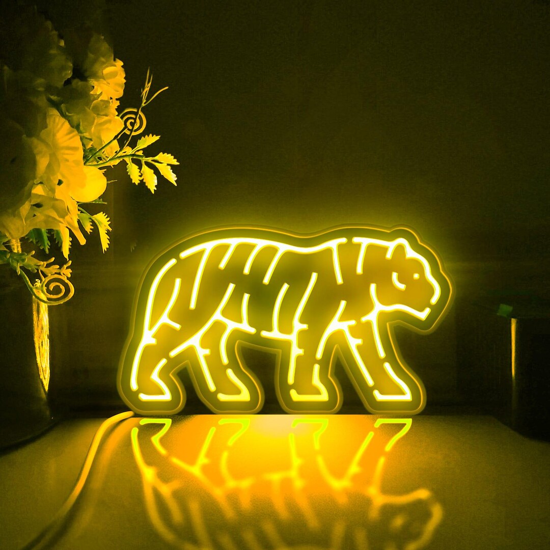 Tiger Led Light Box, Wild Animal Wall Art Decor, Light Sign, Desktop ...