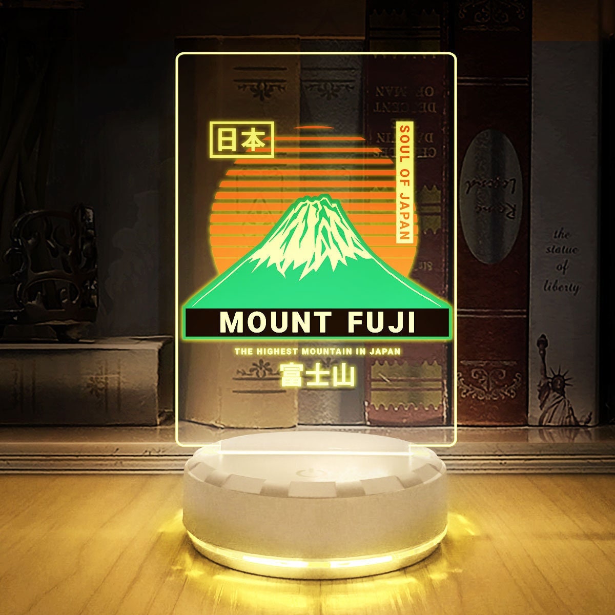 Japan Mount Fuji Art LED Sign Landscape Light Display Home - Etsy