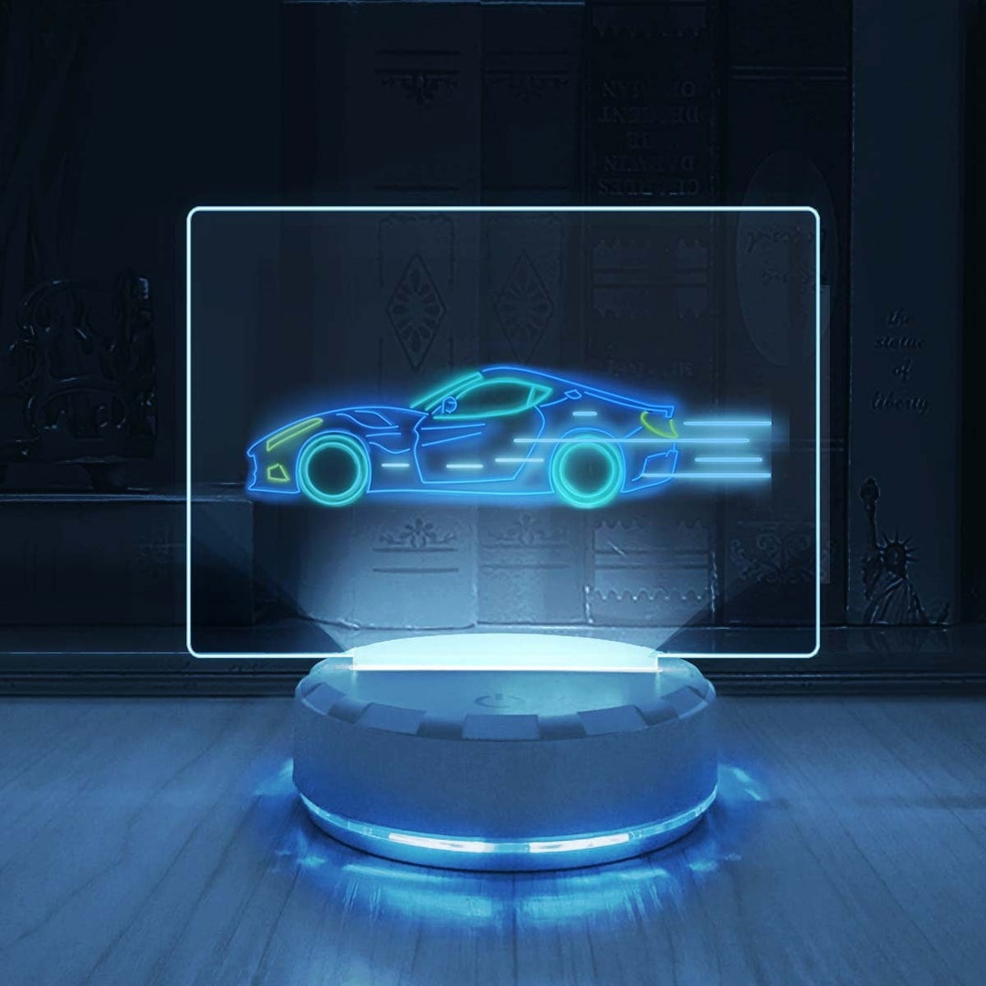 Side View of Sports Car LED Desk Lamp, Brightness Adjustable Multi ...