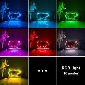 Pig Led Light Box, Farm Animal Wall Art Decor, Light Sign, Desktop ...