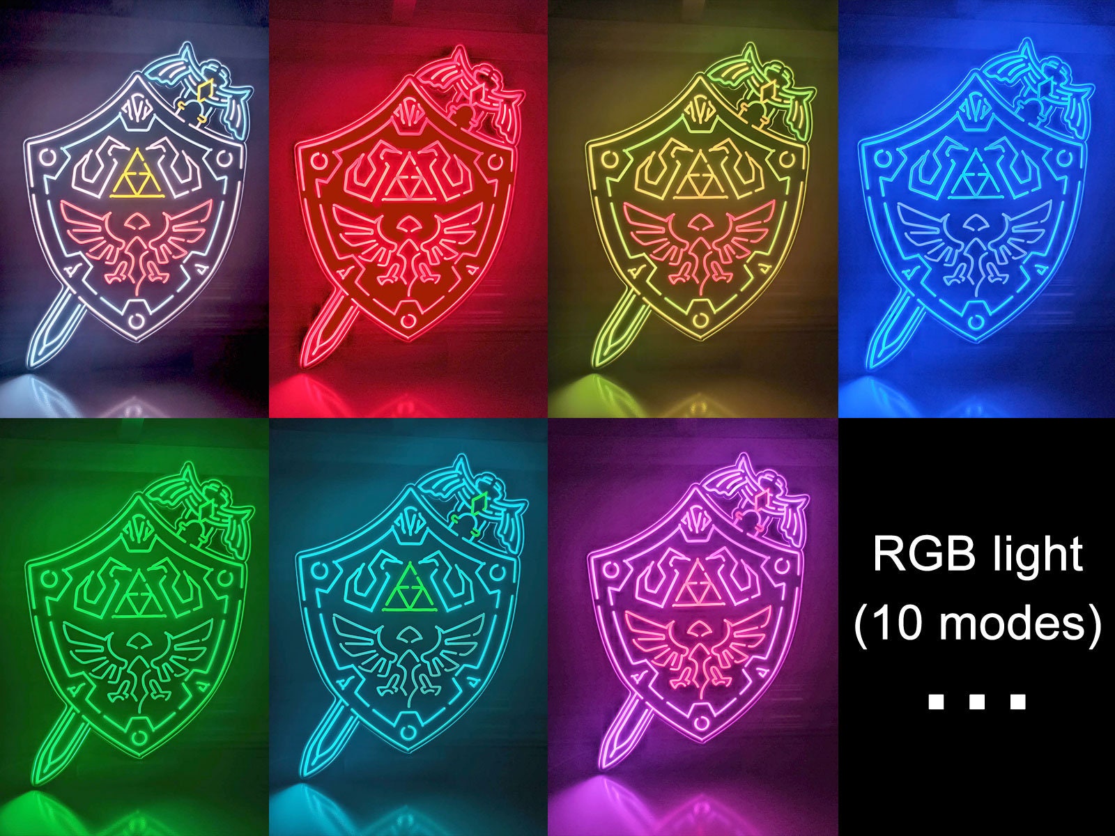 Master Sword Hylian Shield Led Light, Master Sword Hylian Shield Decor ...