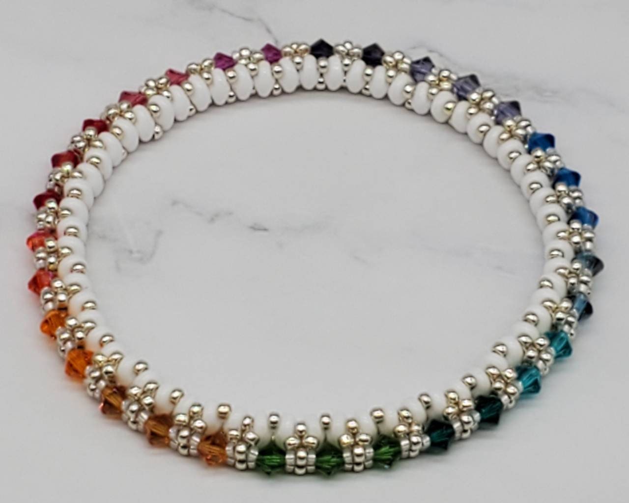 Rainbow Swarovski Bangle - Etsy