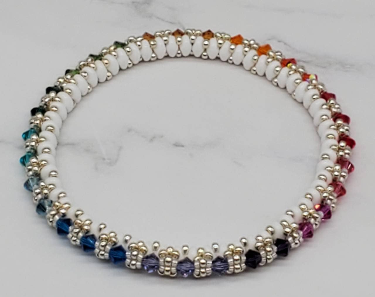 Rainbow Swarovski Bangle - Etsy