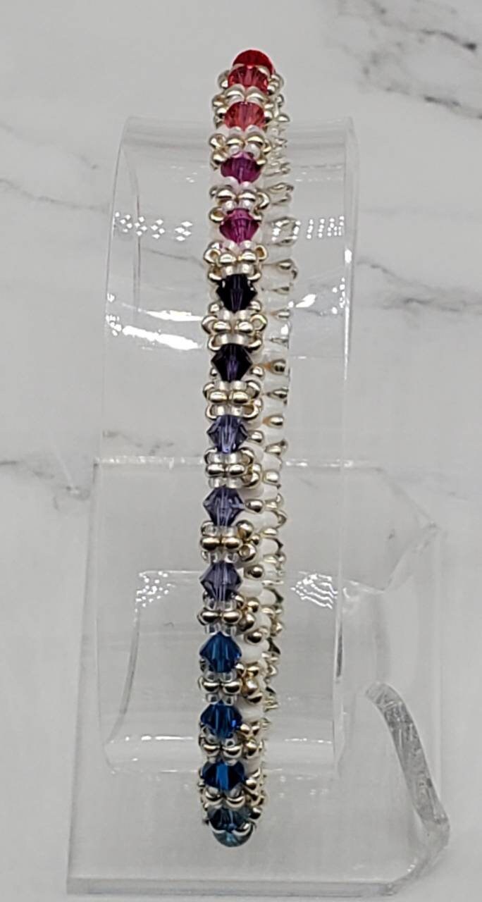 Rainbow Swarovski Bangle - Etsy