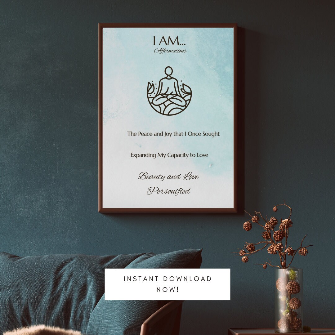 I AM AFFIRMATION Wall Art, Positive Affirmation, Affirmation Poster, I ...