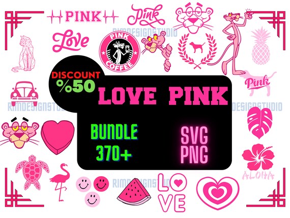 370 Love Pink Svg Png Bundle Love Pink Clip Art Bundle Love Etsy