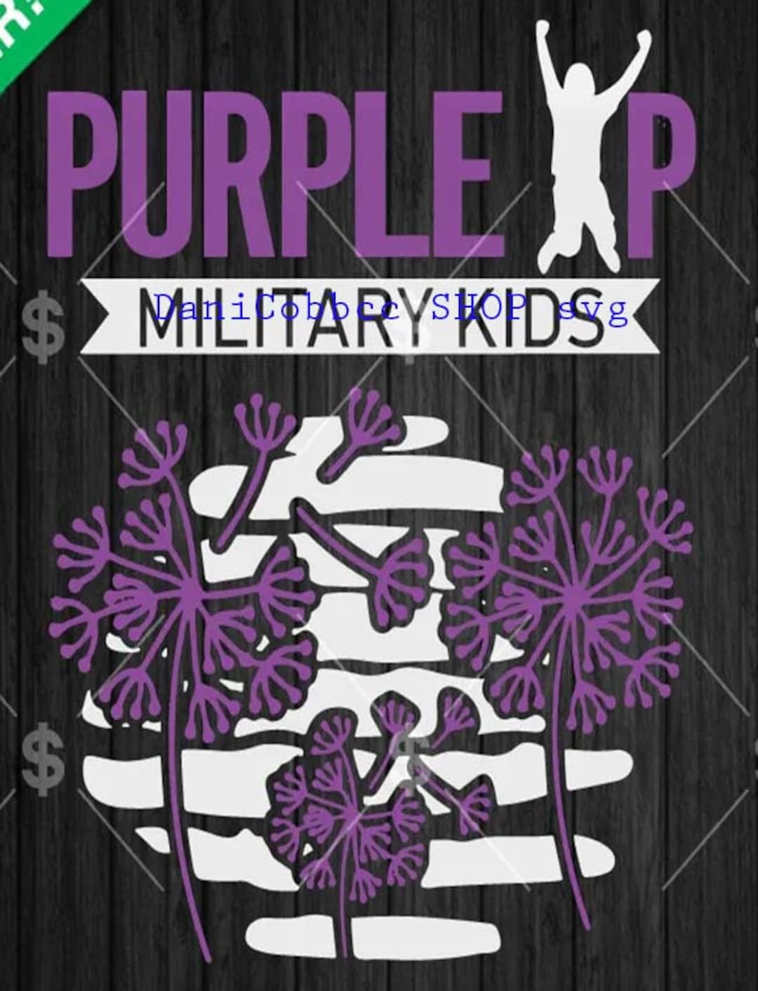 Purple up Military Kids Dandelion Svg, Soldier Dandelion Svg, Month of ...