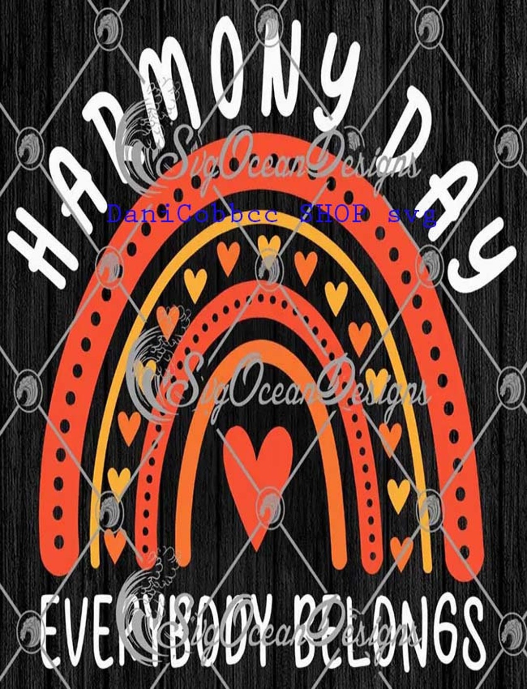 Harmony Day Everybody Belongs Svg Trendy Orange Heart Rainbow Svg Png ...