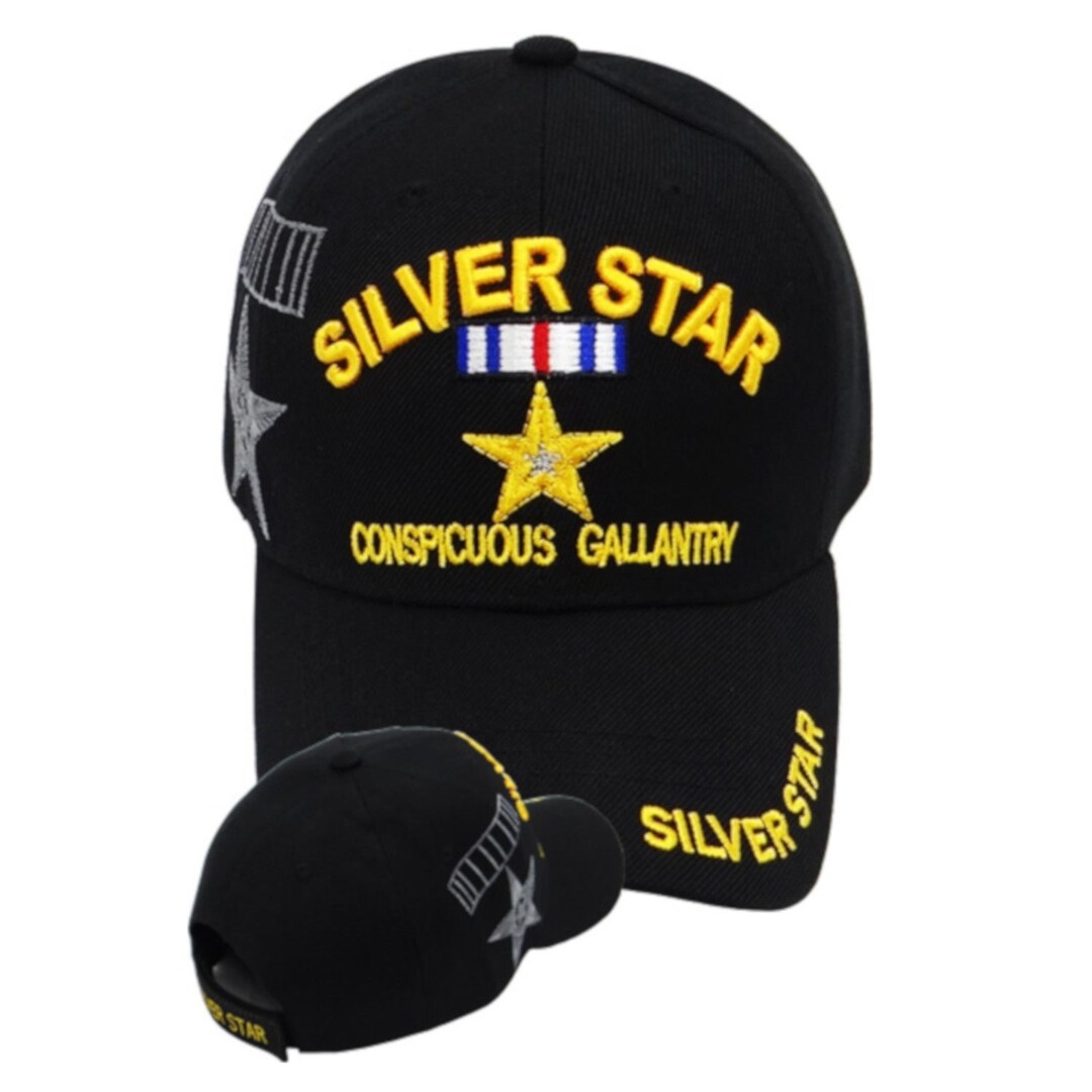 US Military Silver Star Baseball Hat Cap, One Size, Black - Etsy