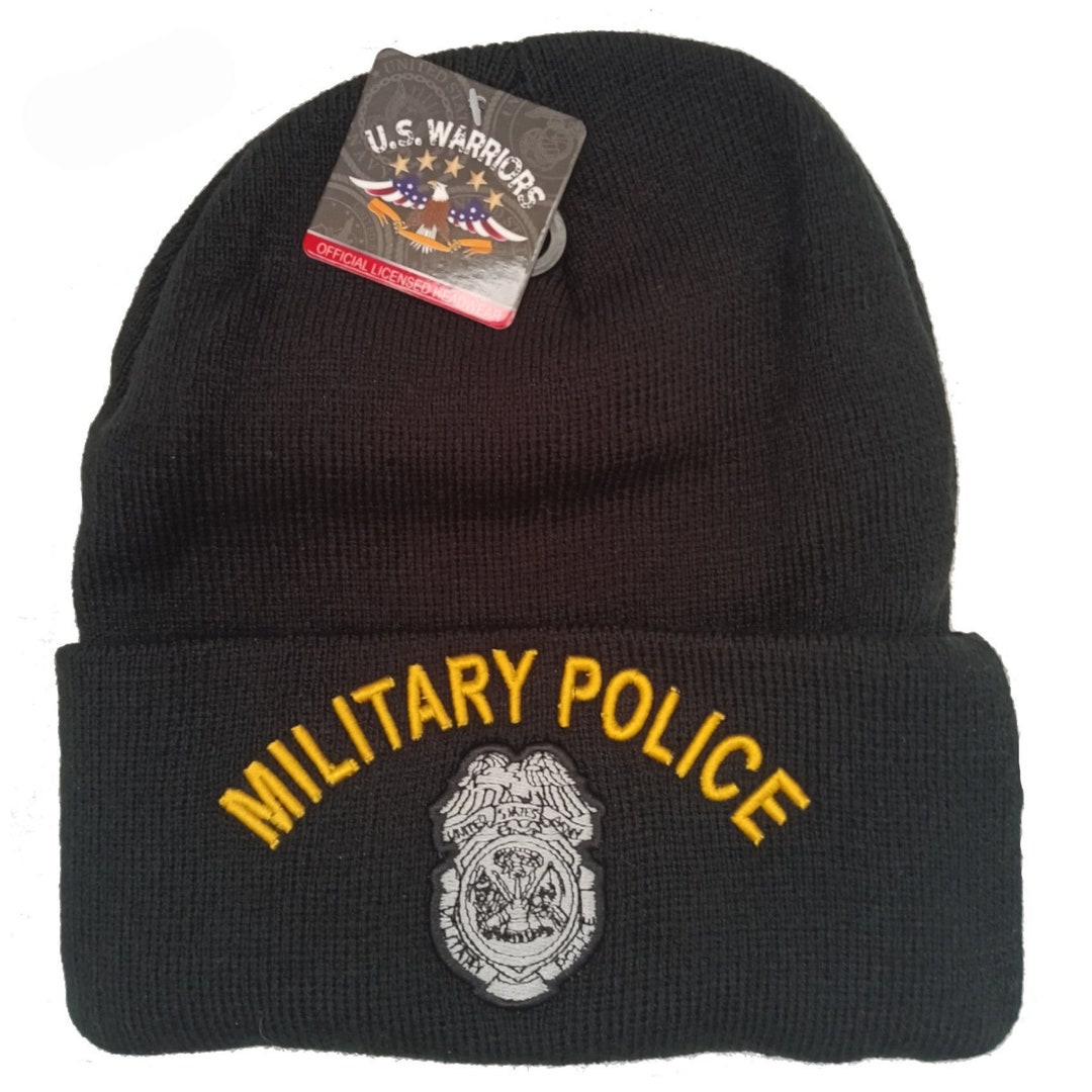 US Military Police Black Skull Beanie Hat Cap - Etsy