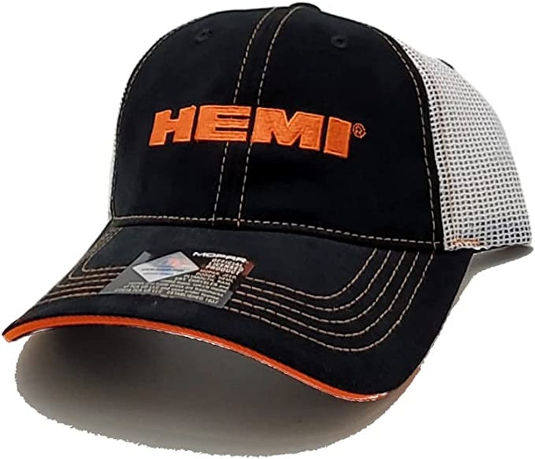 HEMI Dodge Black/orange Mesh Auto Hat Cap - Etsy