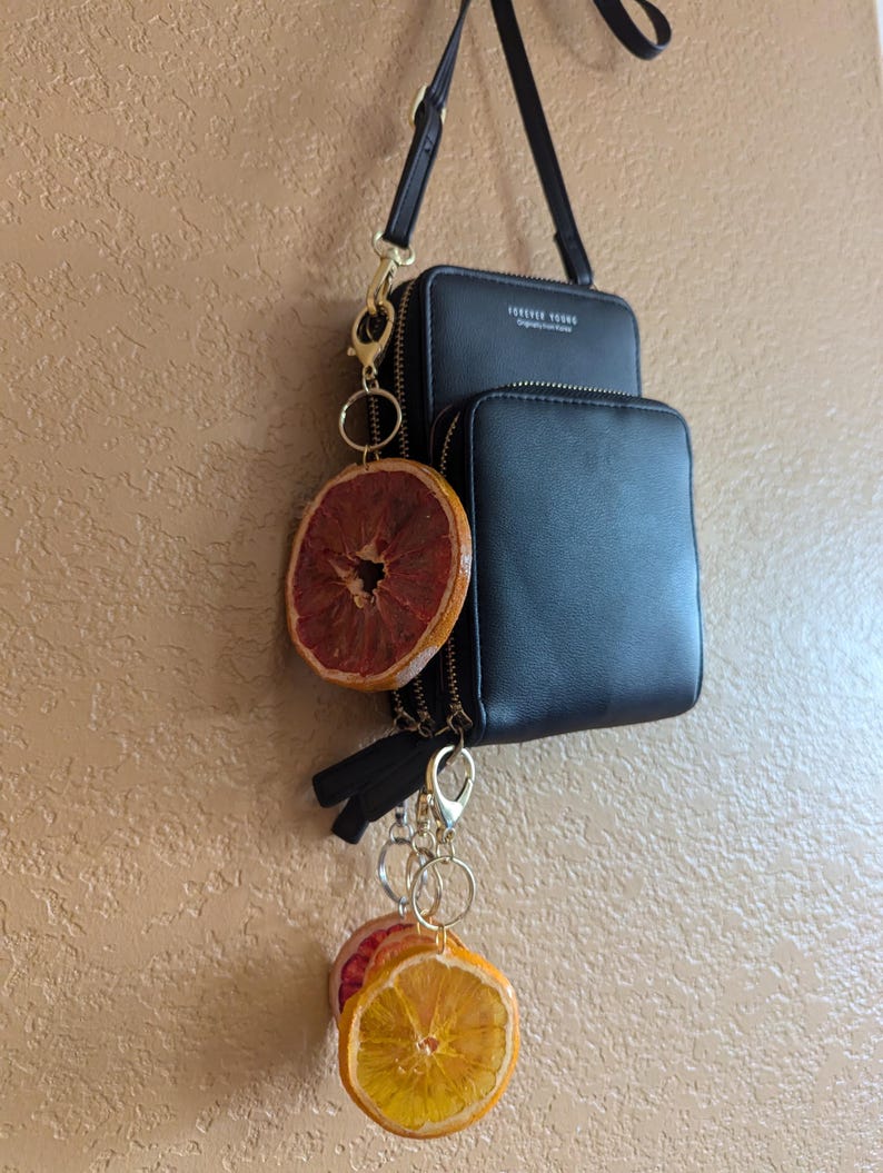 Resin Citrus Fruit Keychain: Orange, Lemon, Lime Bag Charm - Etsy