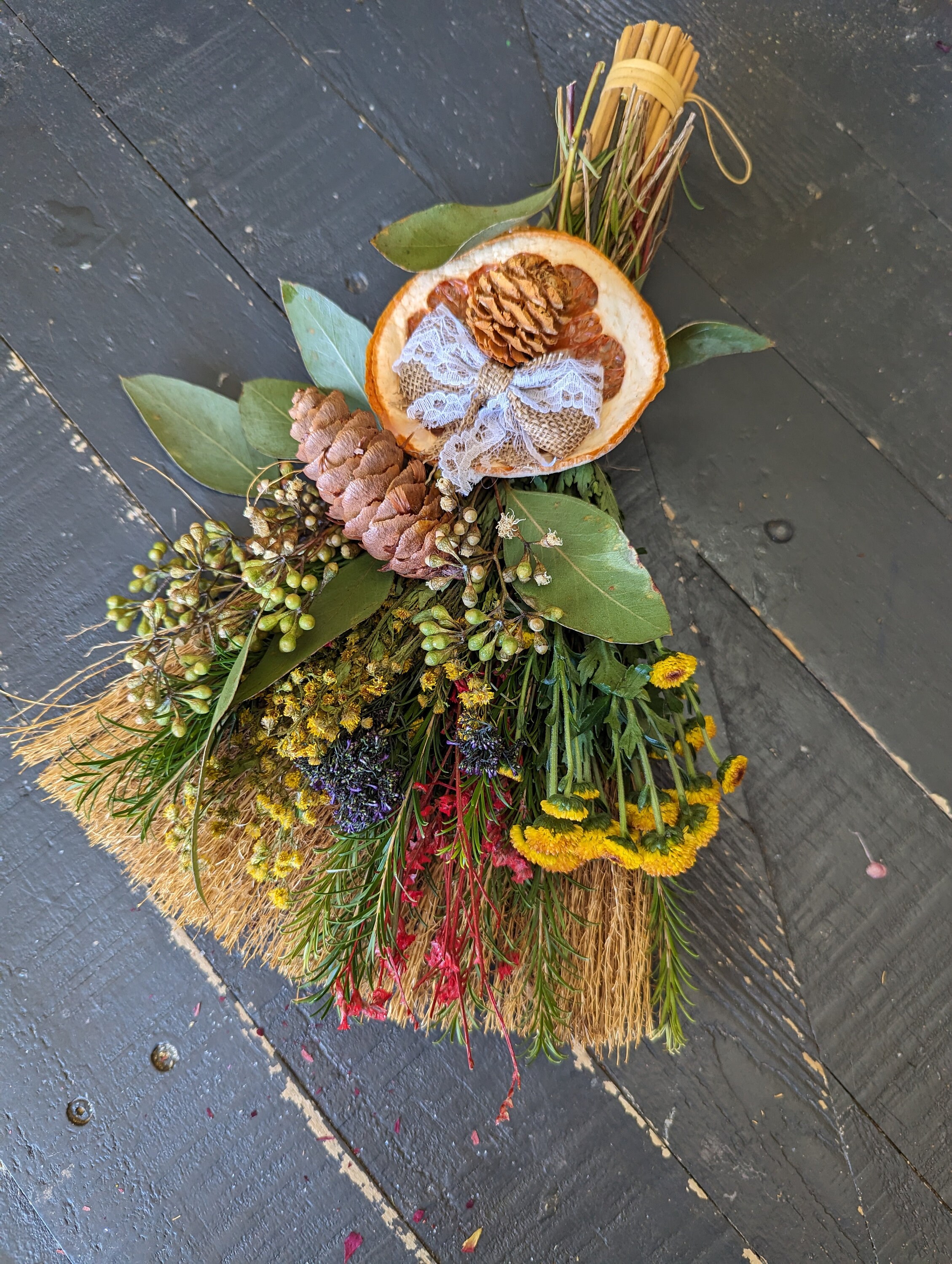 Witch Besom, Altar Broom, Witch Broom, Altar Tool, Spiritual Cleansing, Real Dried Flower ...