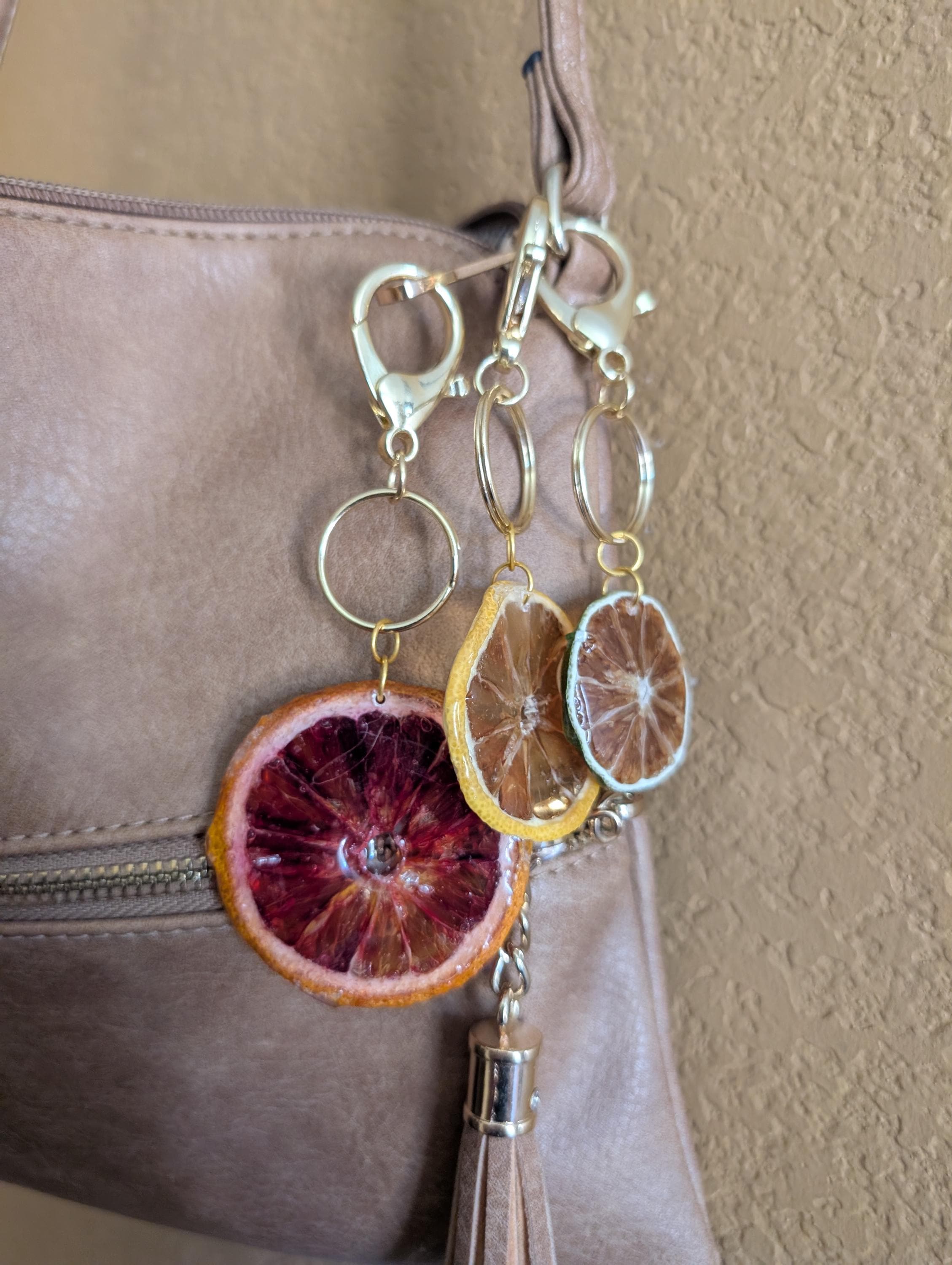 Resin Citrus Fruit Keychain: Orange, Lemon, Lime Bag Charm - Etsy