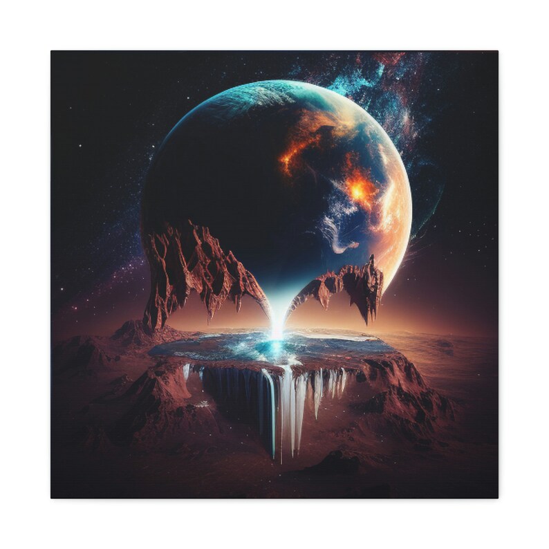 Earth Dripping Into Space Cosmic Canvas Art - Etsy
