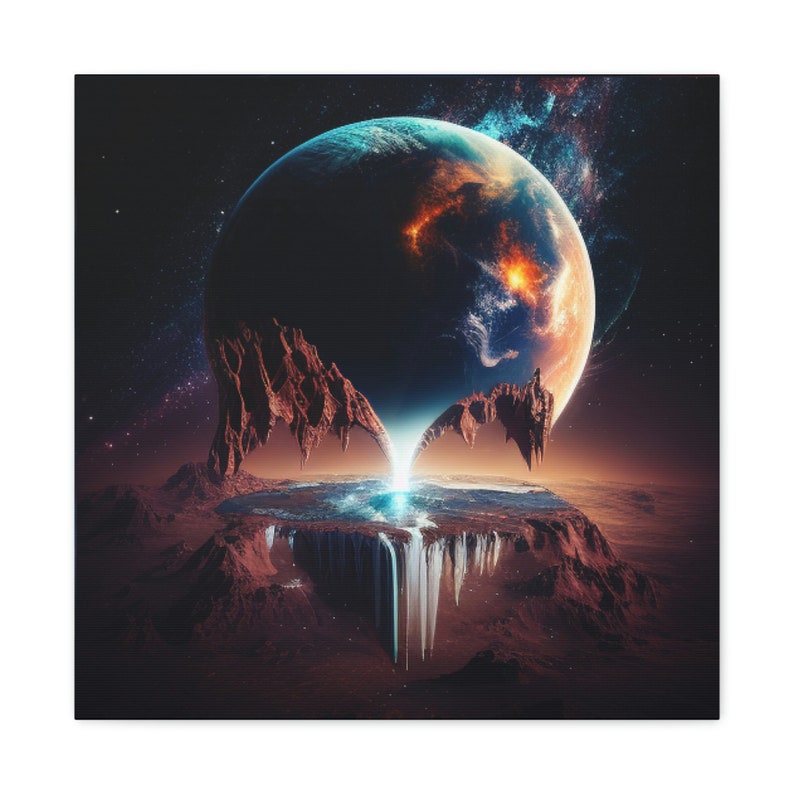 Earth Dripping Into Space Cosmic Canvas Art - Etsy