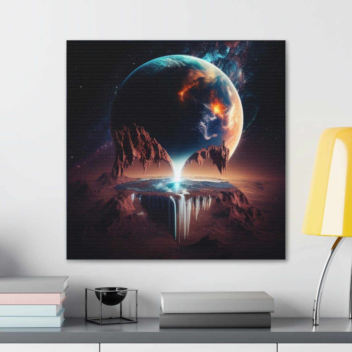 Earth Dripping Into Space Cosmic Canvas Art - Etsy