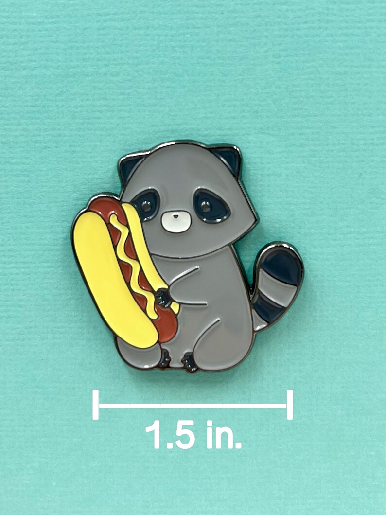 Hotdog Raccoon Enamel Pin - Etsy