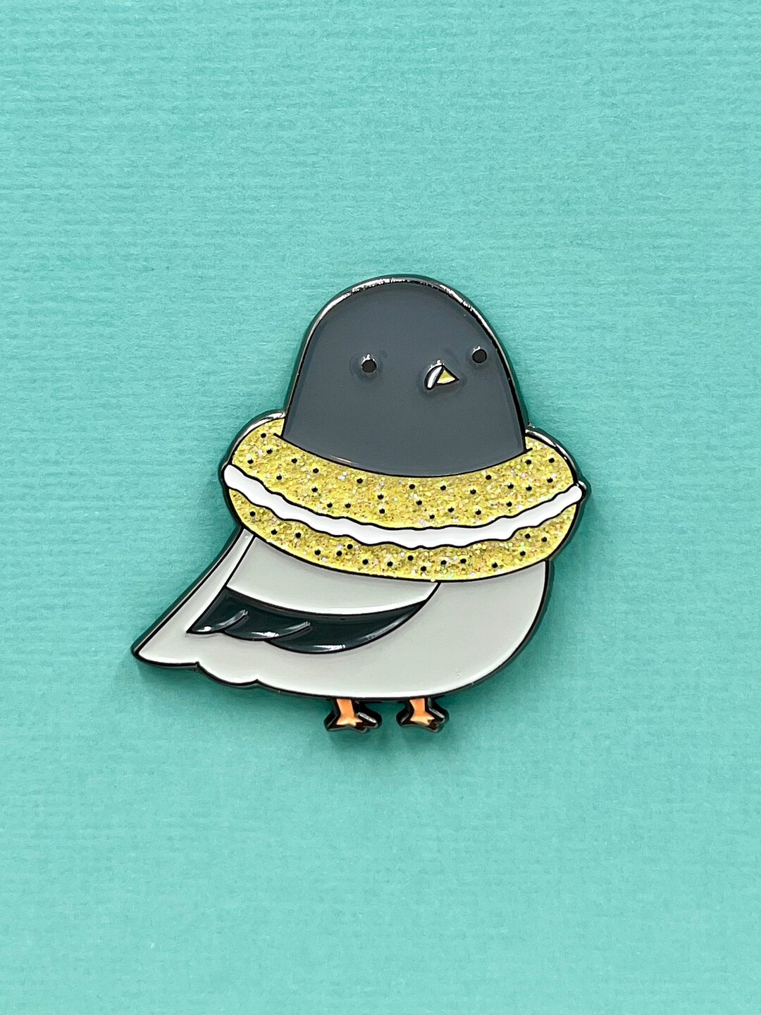 Bagel Pigeon Enamel Pin - Etsy