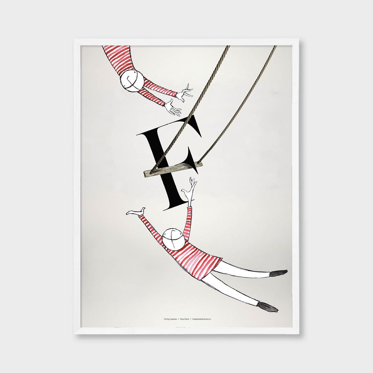 F is for Flying Trapeze Letter F Art Print Alphabet Letter - Etsy UK