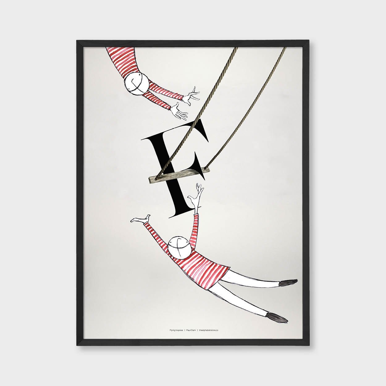 F is for Flying Trapeze Letter F Art Print Alphabet Letter - Etsy UK