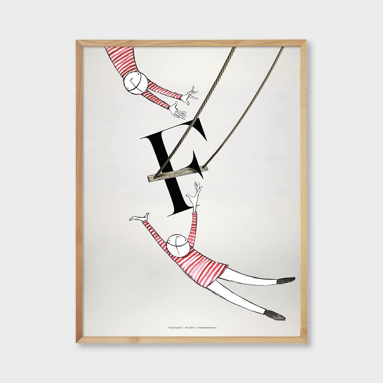 F is for Flying Trapeze Letter F Art Print Alphabet Letter - Etsy UK