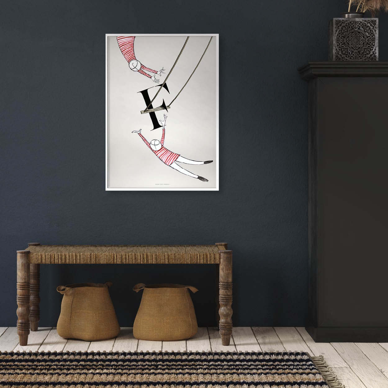 F is for Flying Trapeze Letter F Art Print Alphabet Letter - Etsy UK