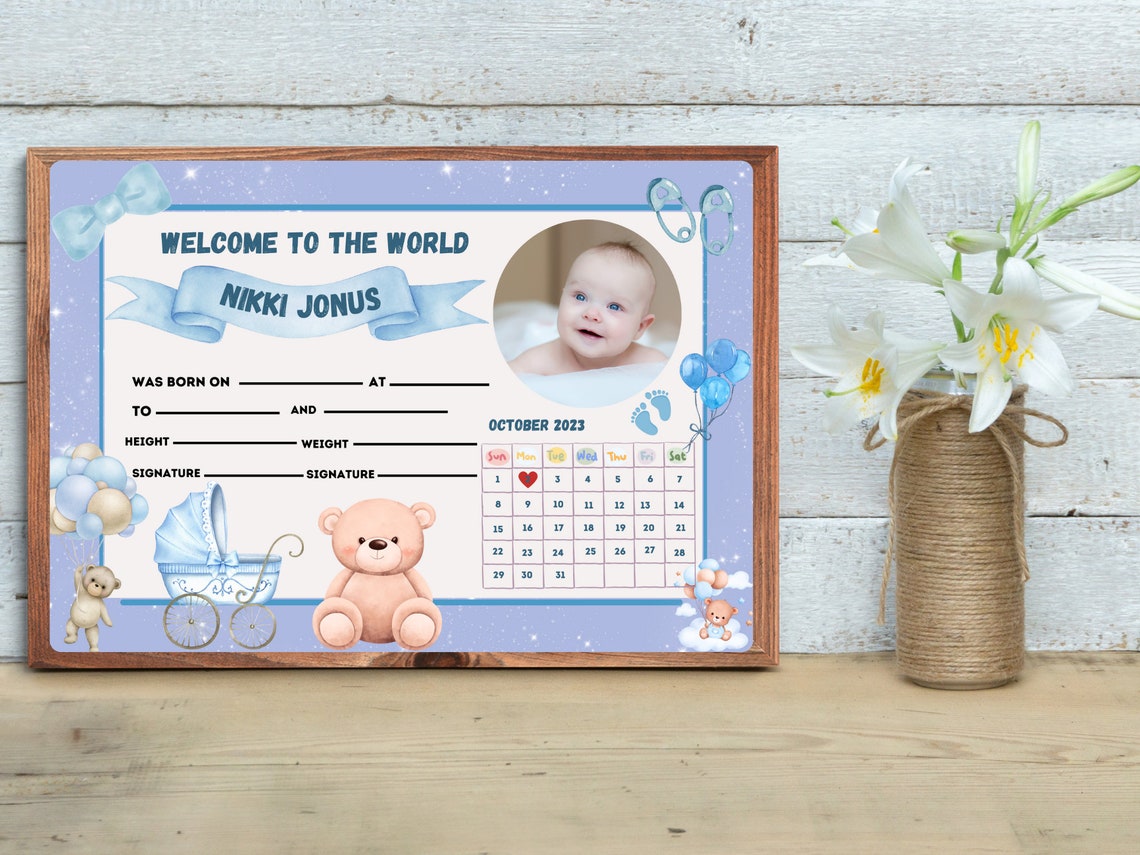Printable Birth Certificate| Girl Birth Certificate With Editable ...