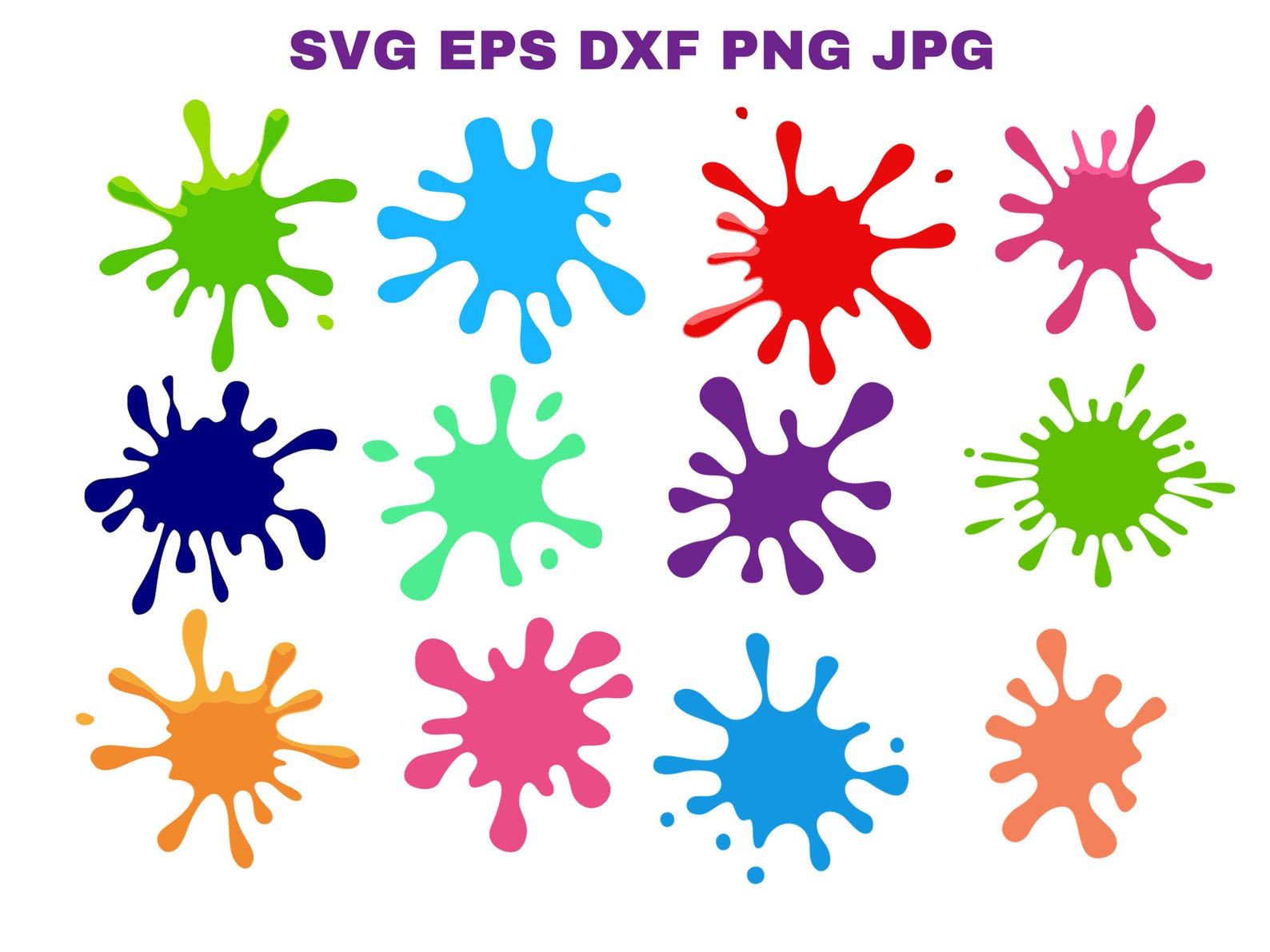 Paint Splatter SVG, Bundle, Paint Splats Svg, Paint Svg, Clipart ...