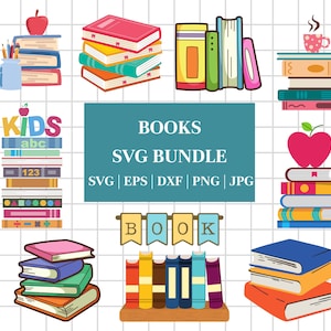 Books SVG | Books SVG Bundle | Books Silhouette | Books Cut File | Book ...