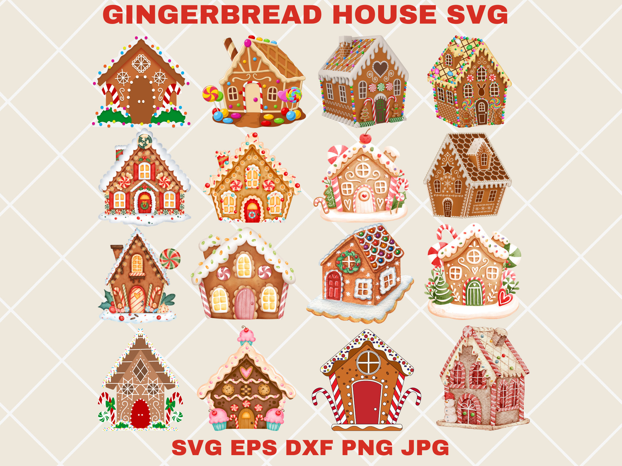 Gingerbread House Svg Bundle, Christmas Svg Bundle, Gingerbread House ...