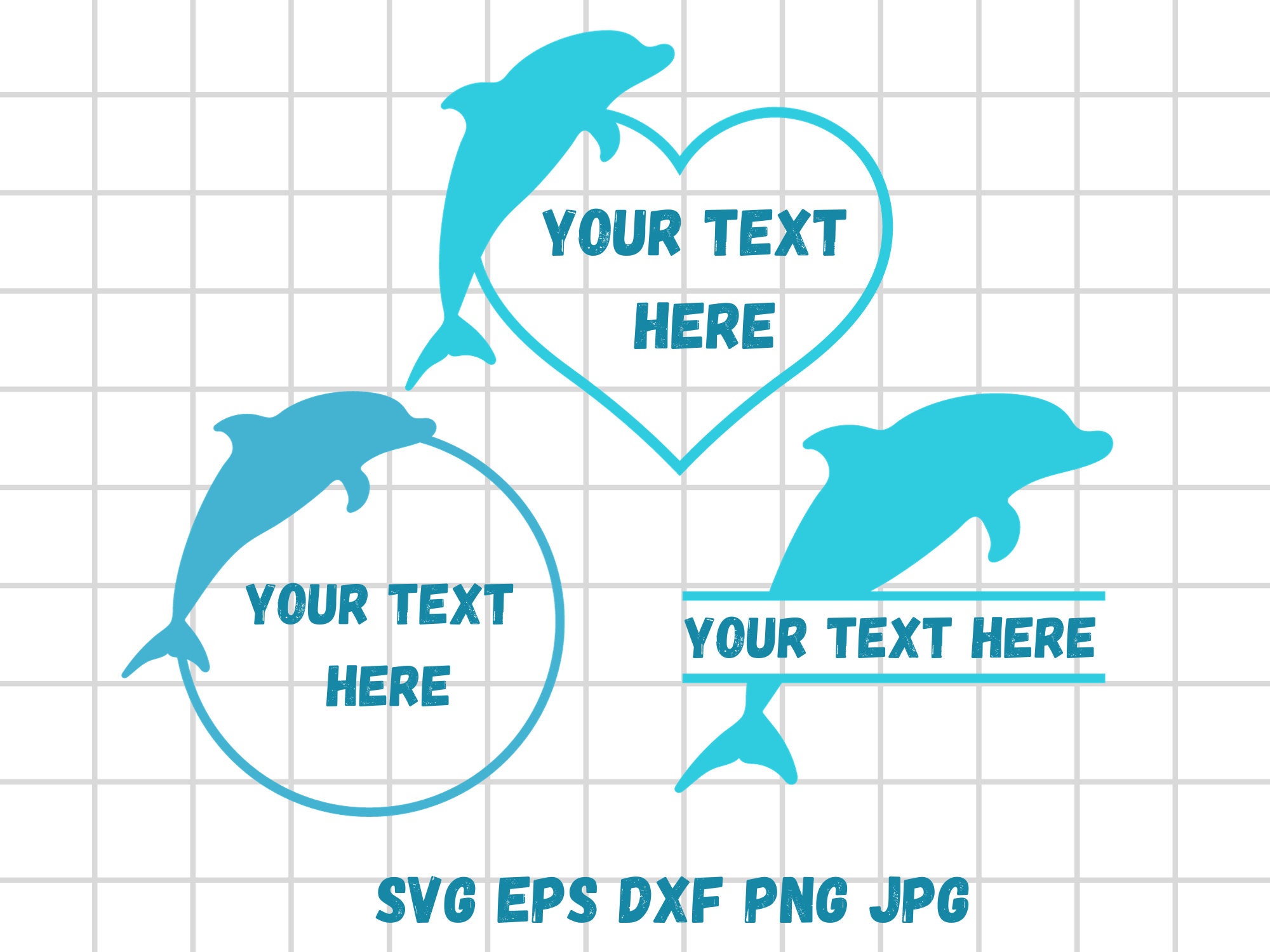 Dolphin SVG, Dolphin Name Frame SVG, Ocean SVG, Digital Download, Cut ...