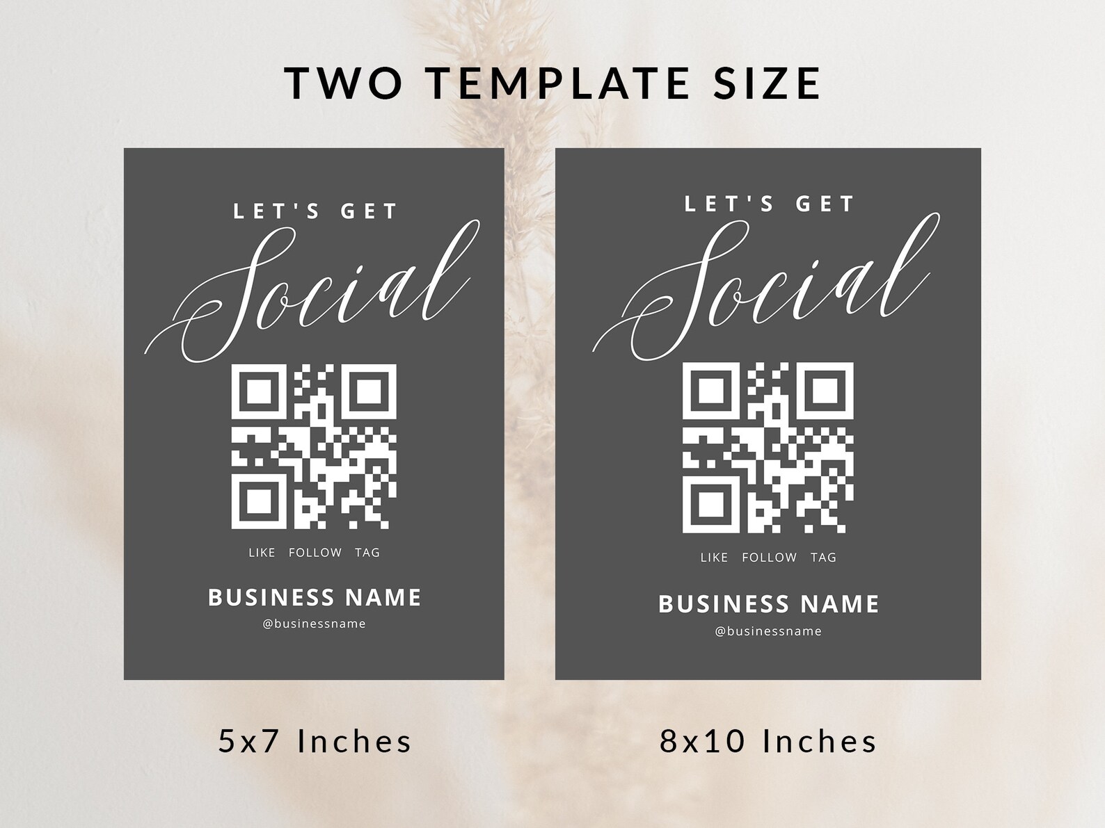 Social Media QR Code Sign Template Editable QR Business - Etsy