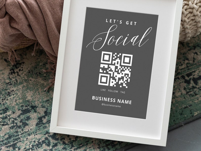Social Media QR Code Sign Template Editable QR Business - Etsy Social Media QR Code Sign Template Editable QR Business - Etsy