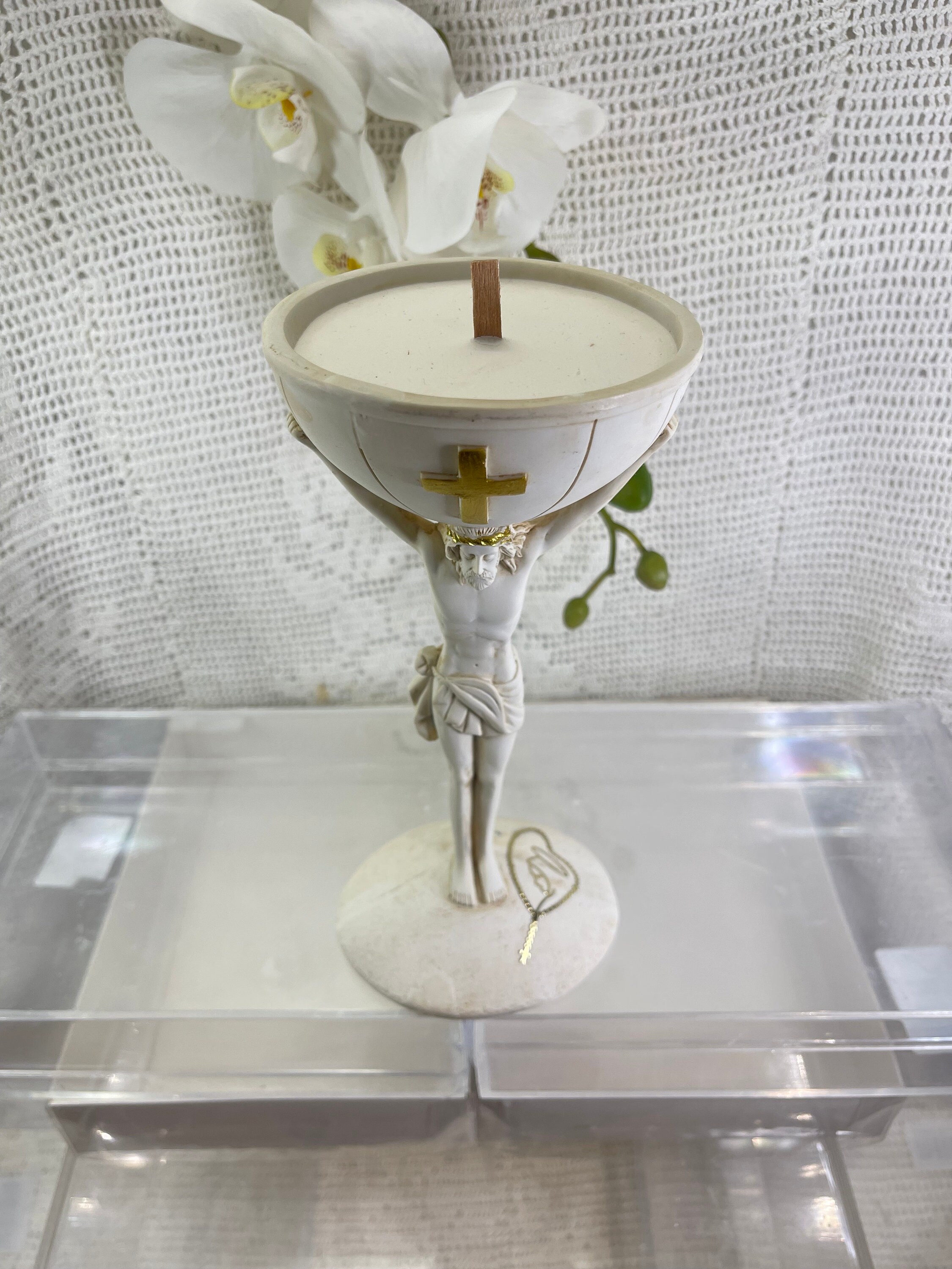 Jesus Bowl Candle Jesus Candle Jesus Religious Candle Handmade Candle ...