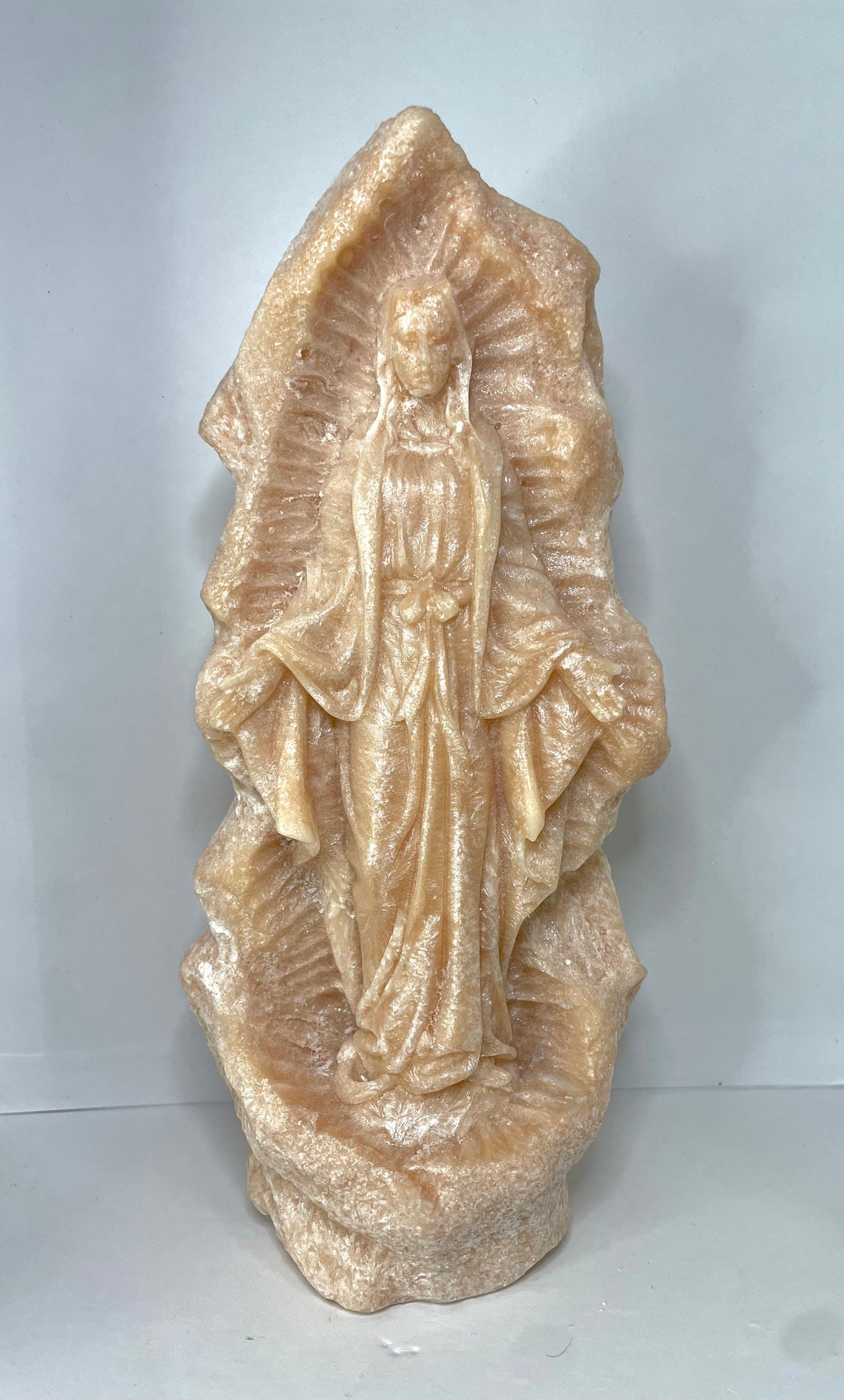 Mary in Stone Candle I Mother Mary | Mary Candle | Religious Candle ...